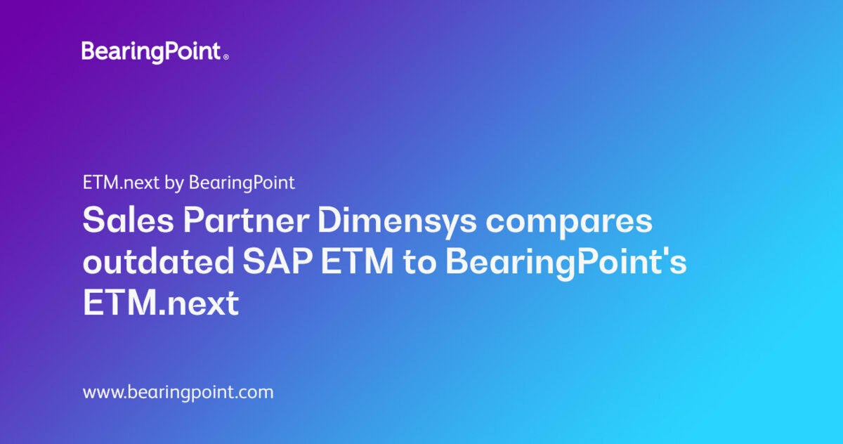 ETM.next by BearingPoint - the successor for SAP ETM | ETM.next